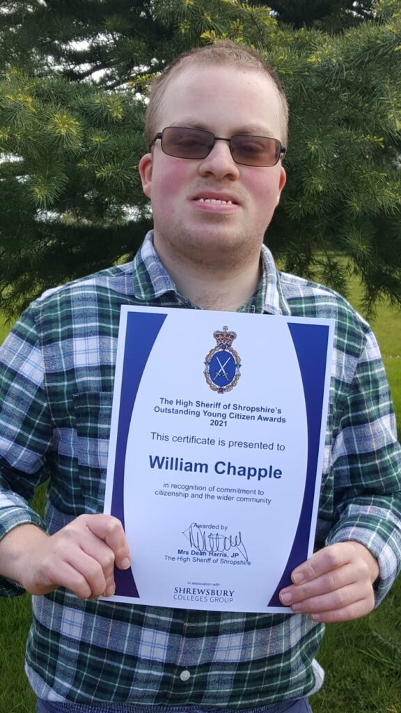 William with award - Derwen College